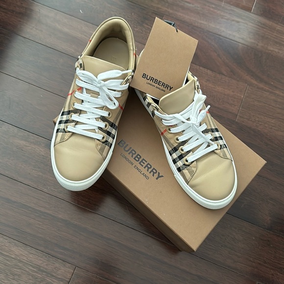 Burberry | Shoes | Authentic New Albridge Check Low Top Sneakers | Poshmark